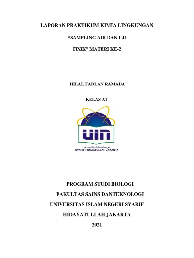 Hilal Fadlan Ramada - 001 - Sampling Air Dan Uji Fisik - 5A1 | PDF | Teknologi & Rekayasa