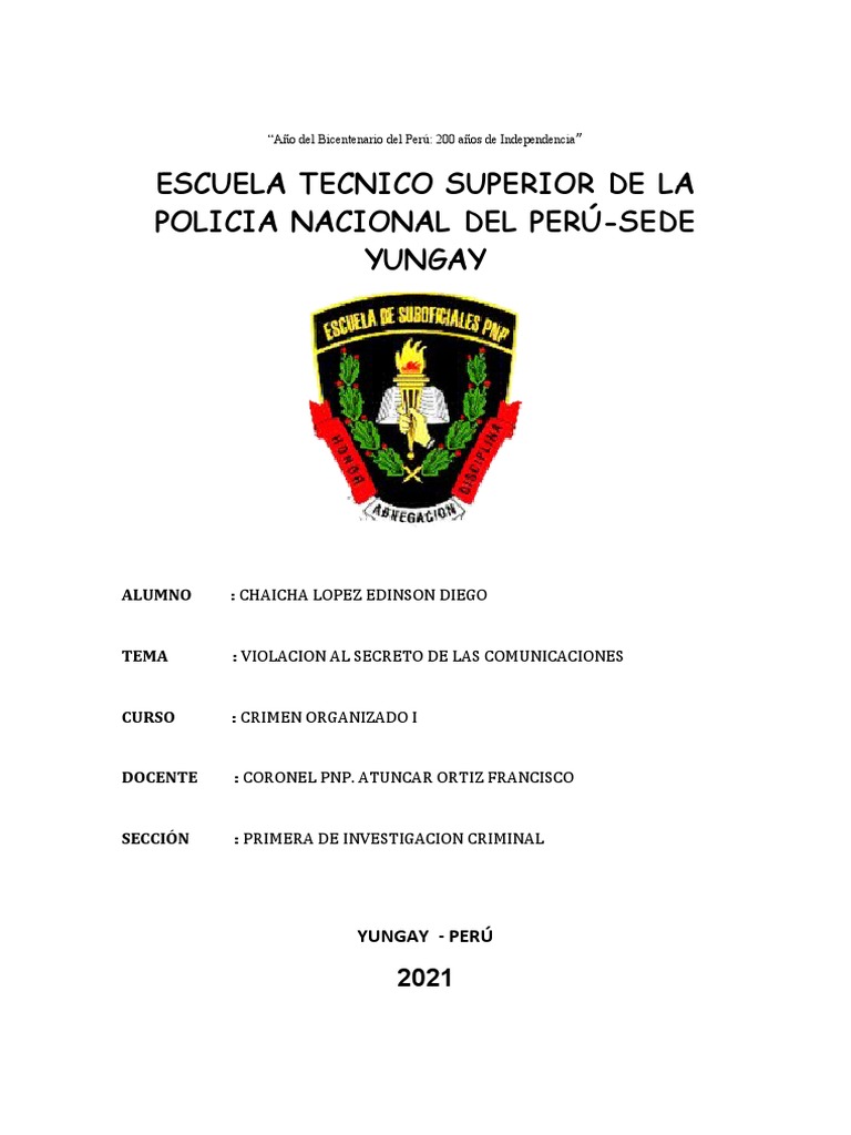 Violacion Al Secreto de Las Comunicaciones | PDF | Justicia | Crimen y violencia