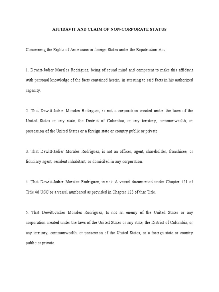 Declaration+of+status - Dewitt | PDF | Notary Public | Justice