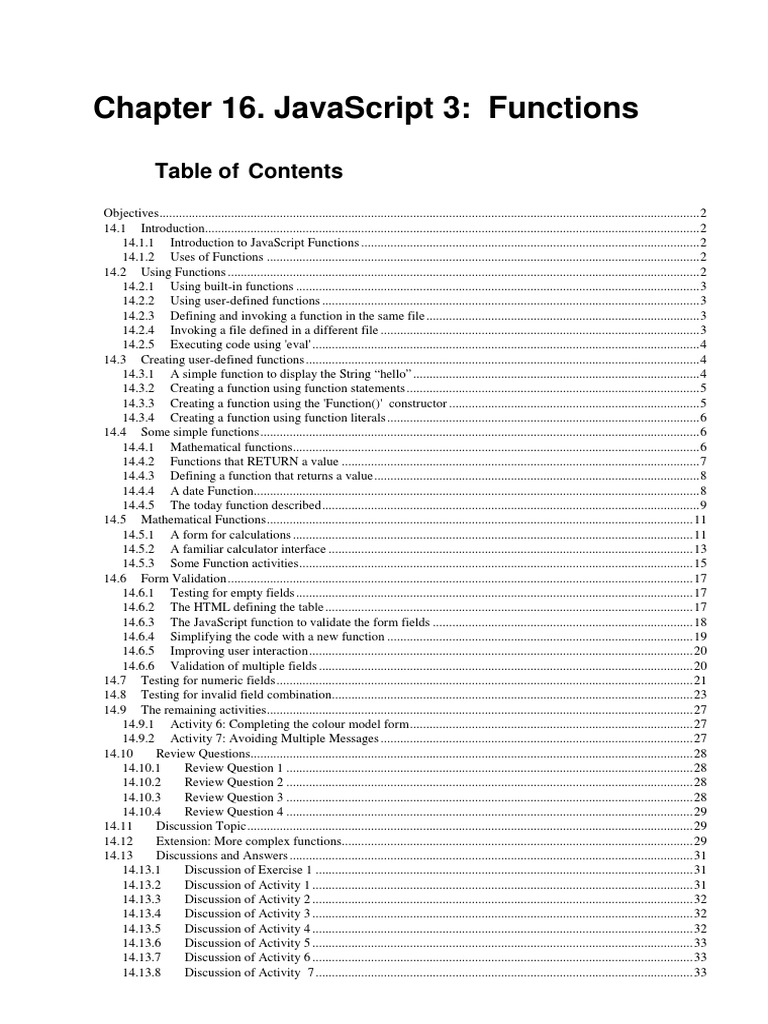 Js Function Pdf Java Script Subroutine