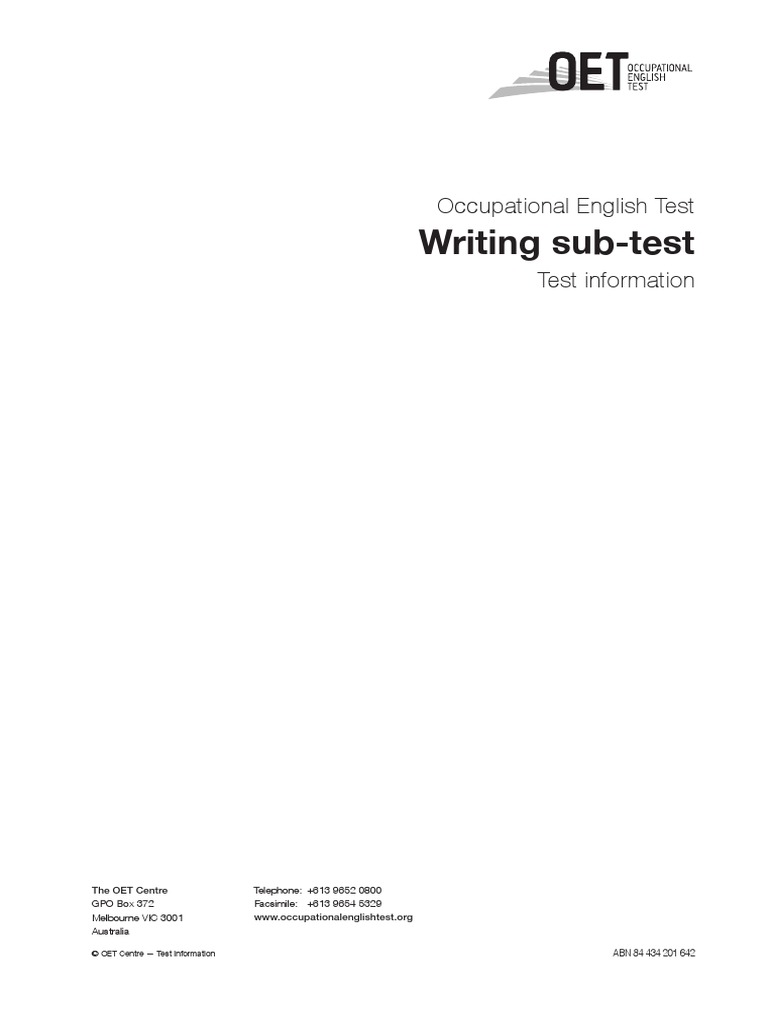 Writing - OET Samples | PDF | Vitamin B12 | Verb