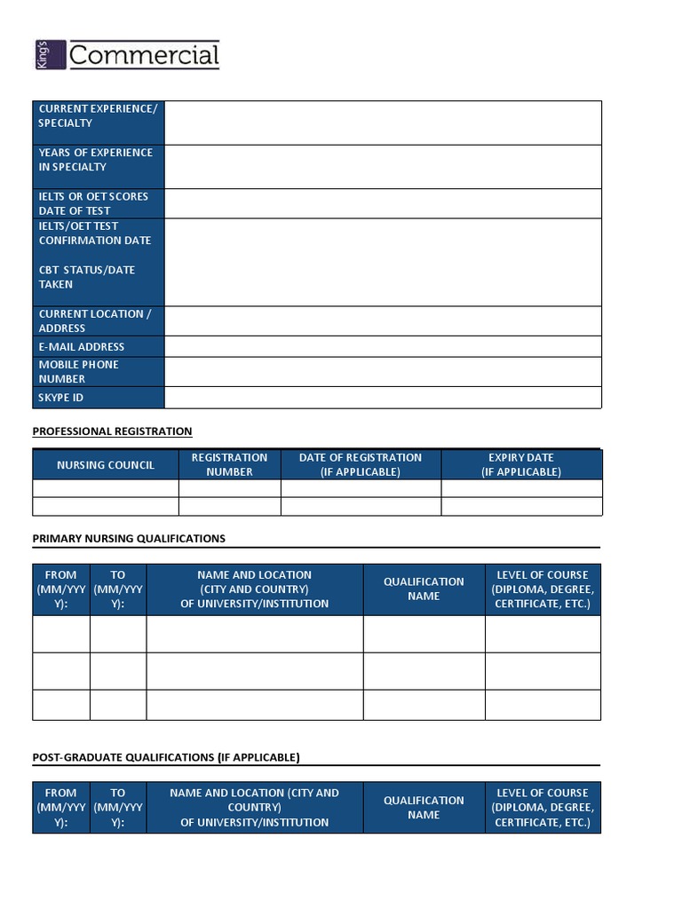 KCS - CV Template-Blank | Download Free PDF | International English ...