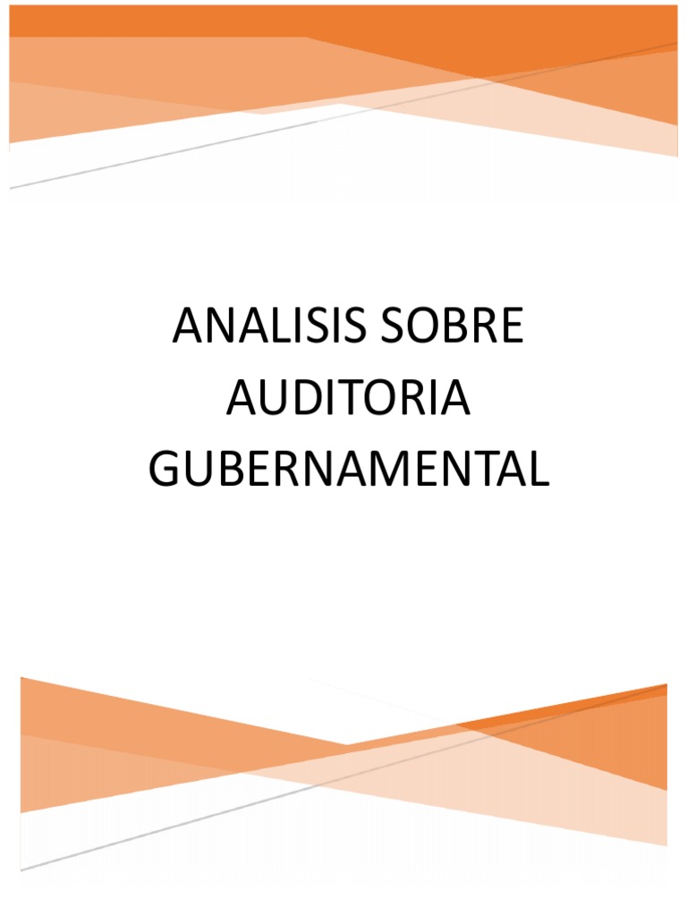 Auditoria Gubernamental | PDF | Auditoría | Business
