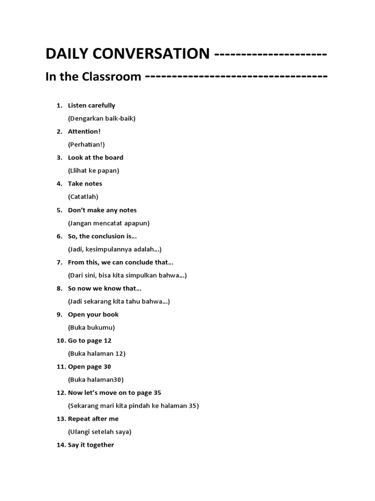 Daily Conversation | PDF