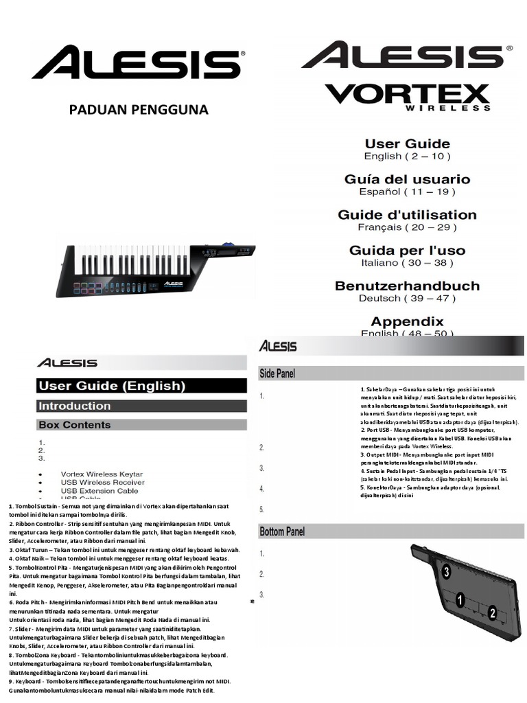 Alesis Vortex Manual Book | PDF
