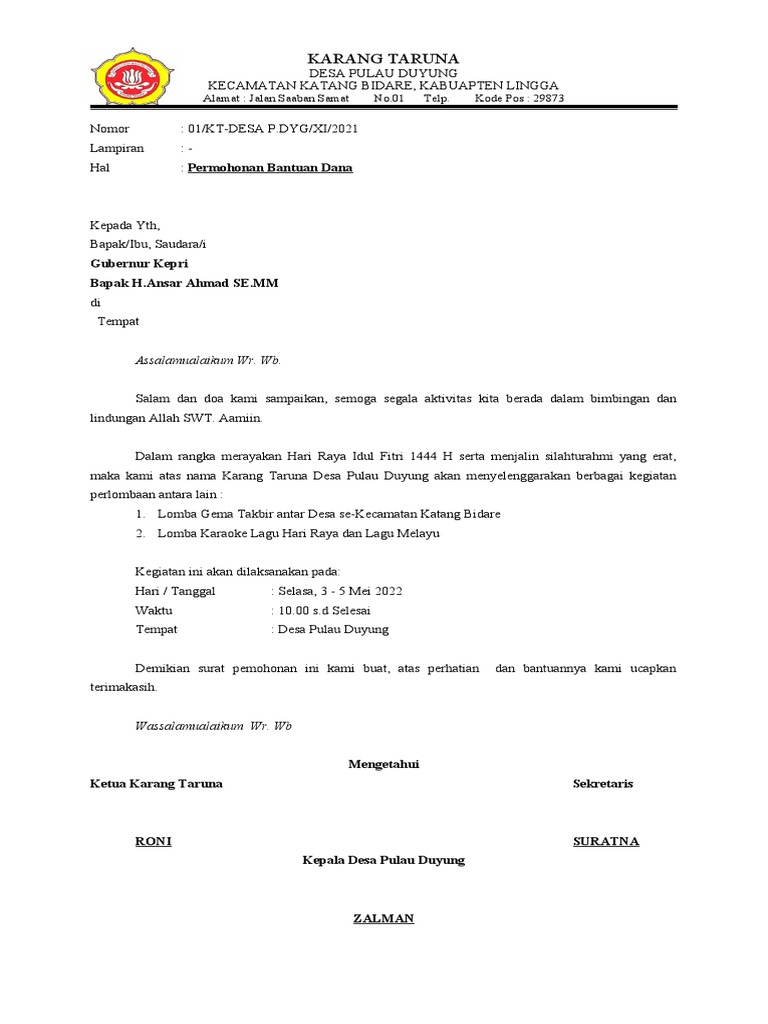 Proposal Karang Taruna | PDF