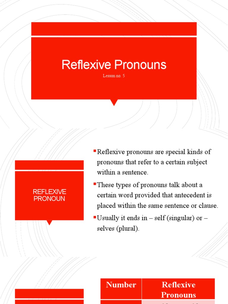 Reflexive Pronouns Guide | PDF | Pronoun | Grammatical Number