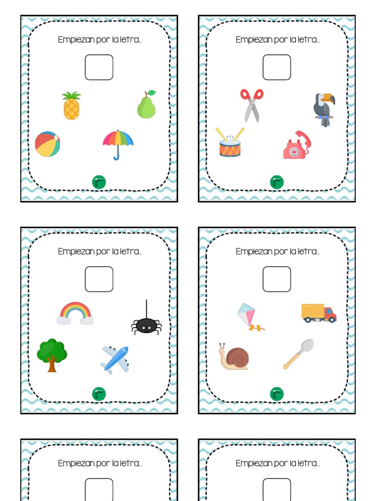 Tarjetas Conciencia Fonologica Letra Inicial | PDF