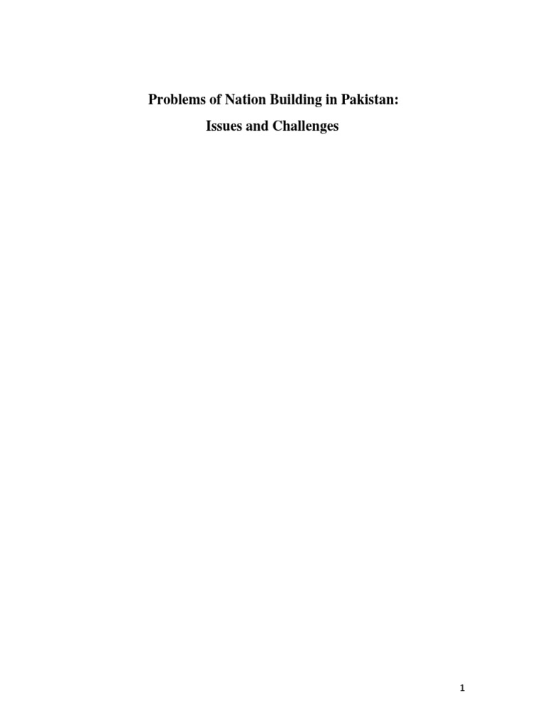 Pakistan's Nation-Building Challenges | PDF | Nationalism | Nation