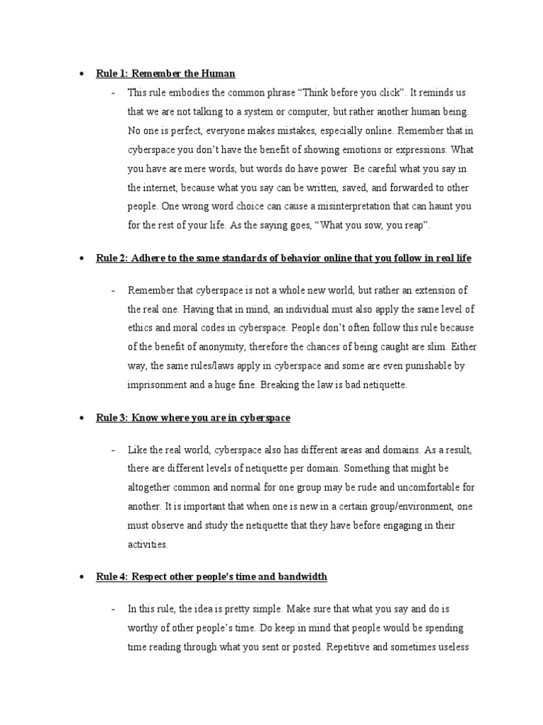 Netiquette Book | PDF | Cyberspace | Etiquette