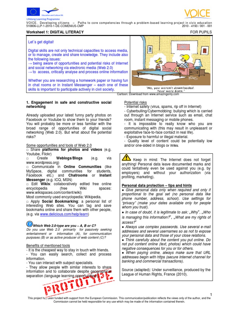 Worksheet 1: DIGITAL LITERACY For Pupils | PDF | Internet | World Wide Web