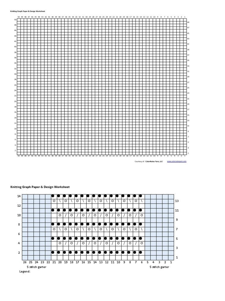 Knitting Graph Paper and Design Worksheet | PDF | Needlework | Knitting