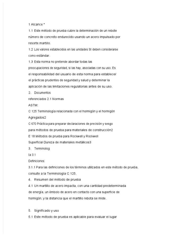 Astm c805 02 Espaol | PDF | Hormigón | Acero