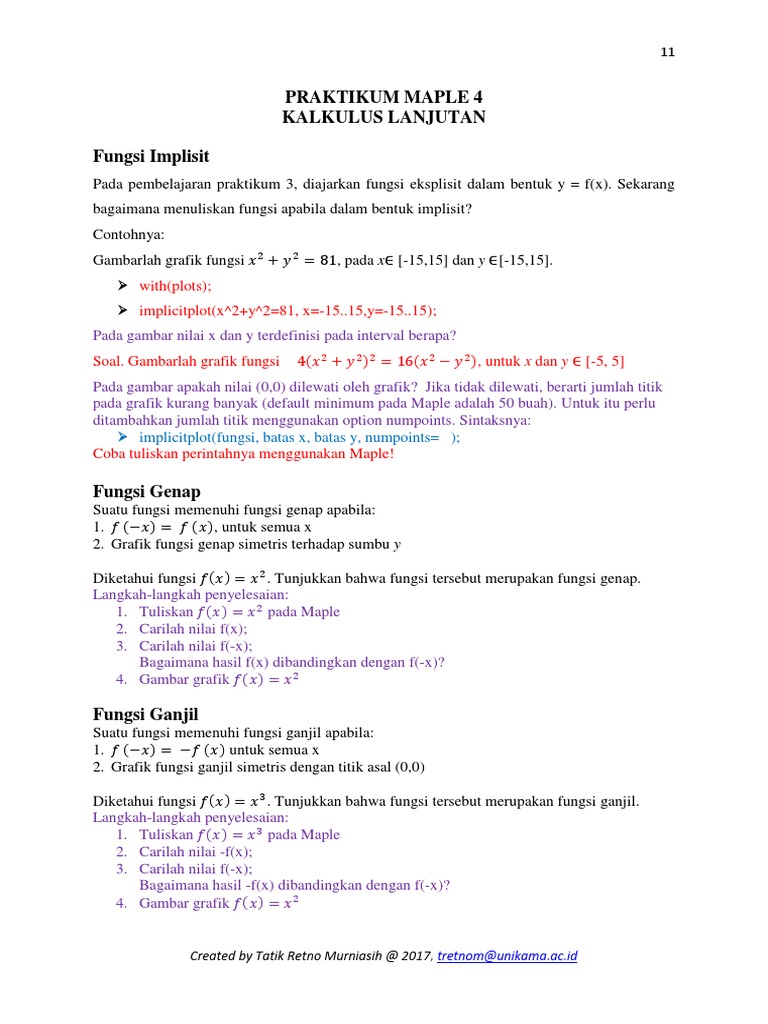 MENGHITUNG LIMIT FUNGSI DENGAN MAPLE | PDF