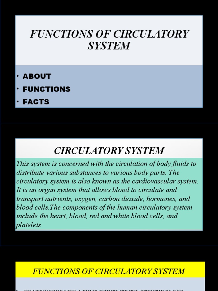 2 Functions of Circulatory System | PDF
