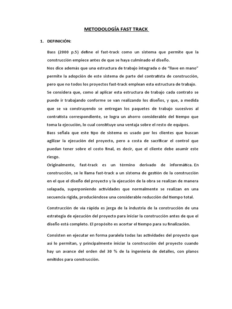 3 Fast-Track | PDF | Transporte | Diseño