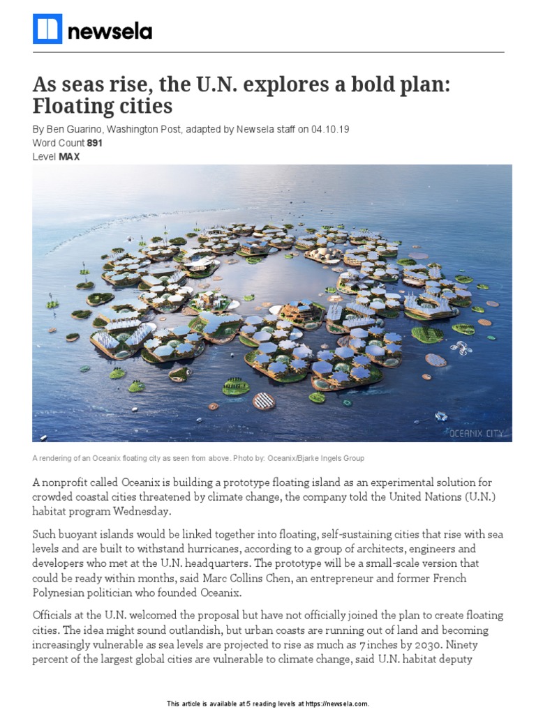 As Seas Rise, The U.N. Explores A Bold Plan: Floating Cities | PDF ...