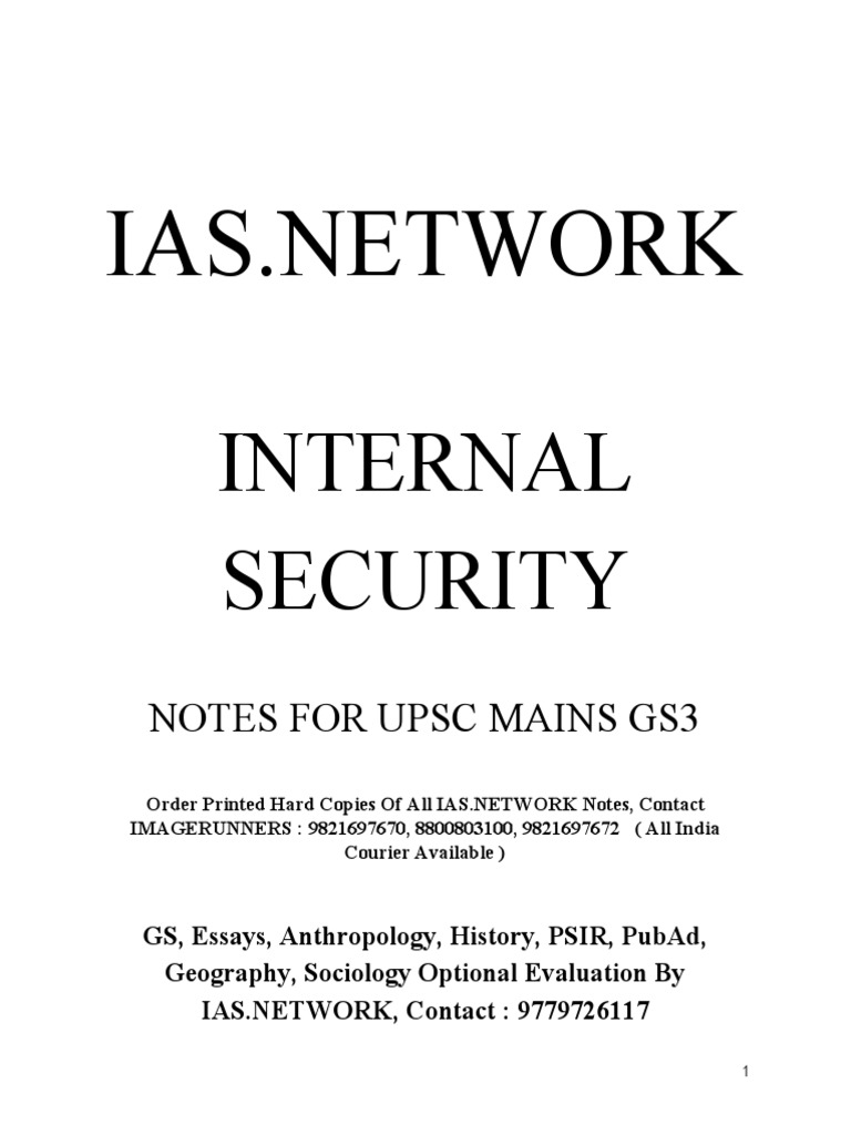 INTERNAL SECURITY NOTES by IAS - NETWORK | PDF | Money Laundering ...