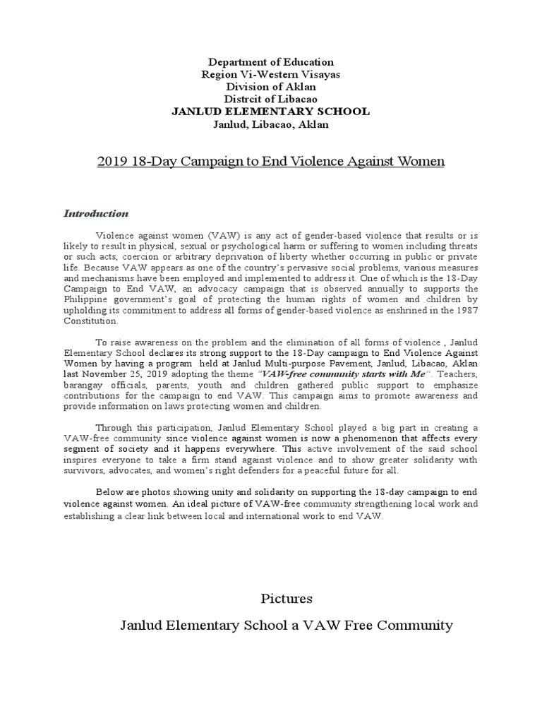 VAWC Narrative Report | PDF | Violence | Violence Against Women