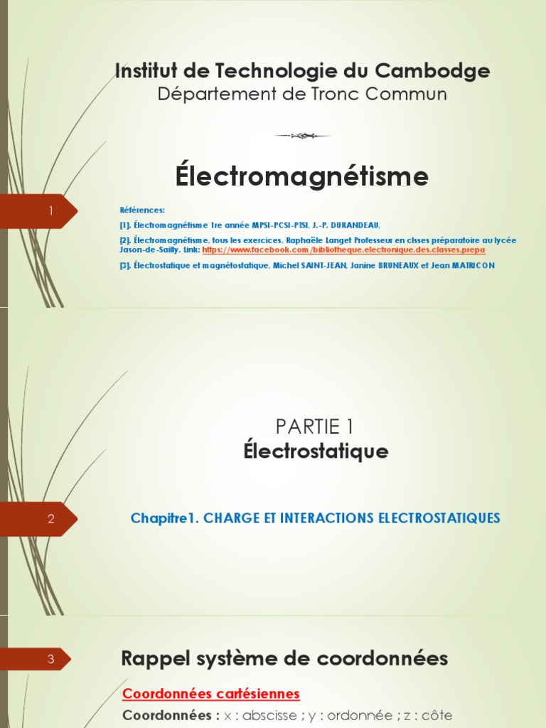 Electrostatique 2021-2022 Ch1 | PDF | Charge électrique | Électron