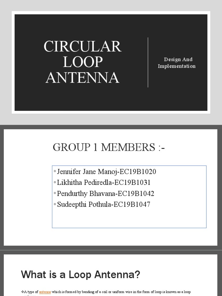 Circular Loop Antenna | PDF | Antenna (Radio) | Waves