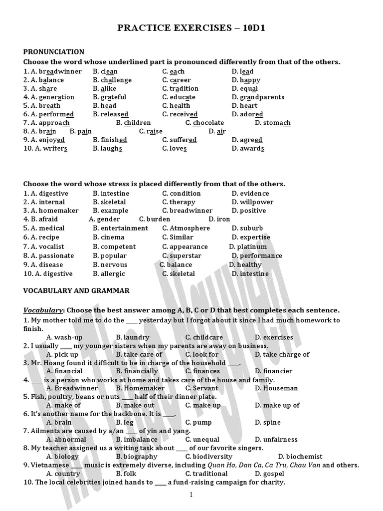 Practice Exercises - 10D1 | PDF | Herman Melville | Moby Dick