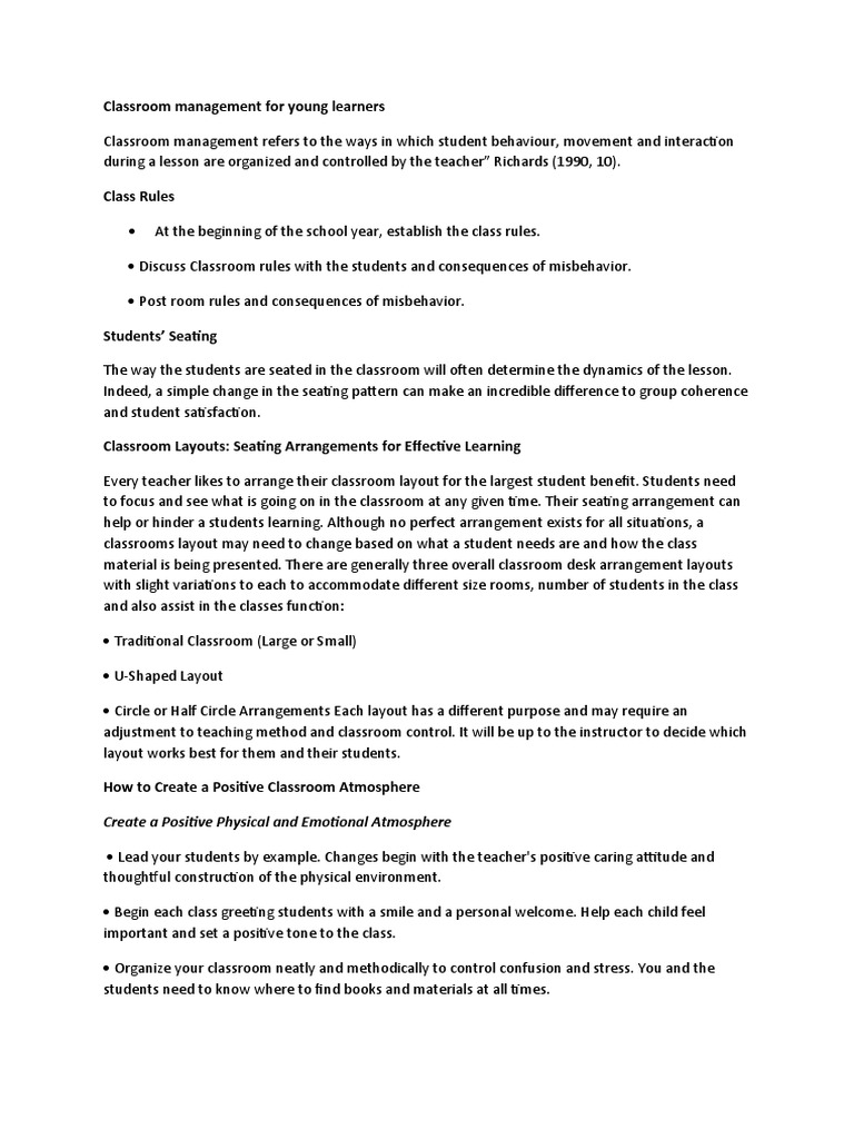 Effective Classroom Management Strategies | PDF | Classroom | Classroom ...