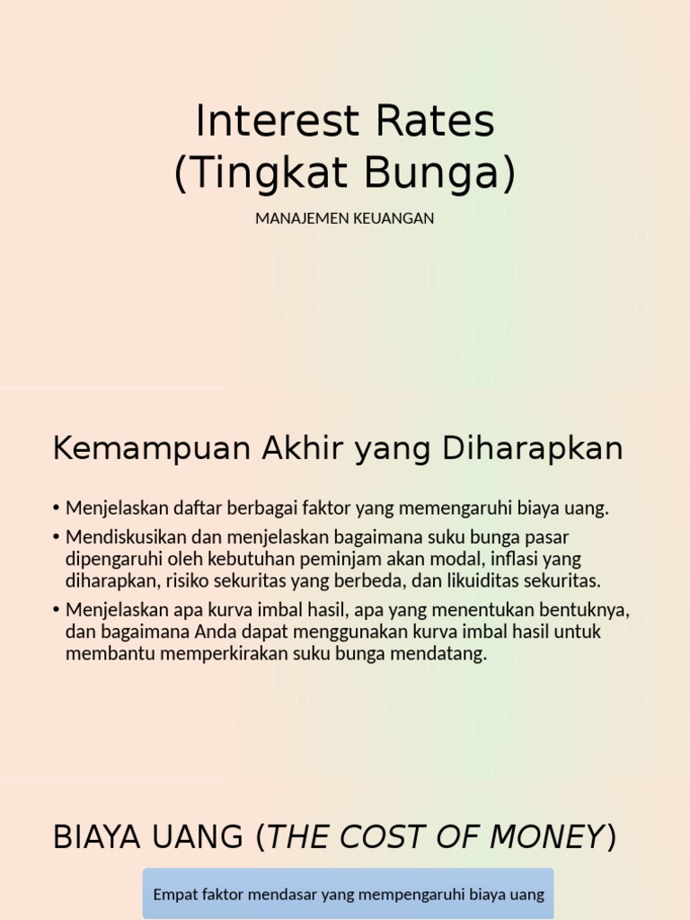 Pertemuan 5 Interest Rates | PDF | Pengelolaan Keuangan & Uang