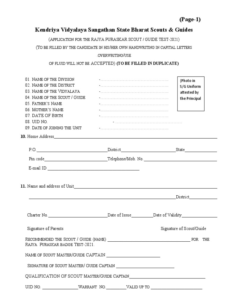 (Page-1) Kendriya Vidyalaya Sangathan State Bharat Scouts & Guides ...