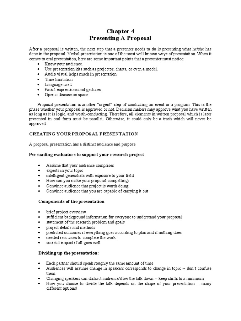Chapter 4 Proposal Presentation | PDF | Rubric (Academic) | Communication