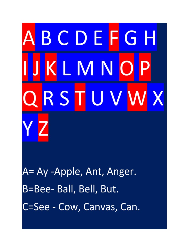 Abcdefgh Ijklmnop Qrstuvwx YZ: A Ay - Apple, Ant, Anger. B Bee-Ball ...