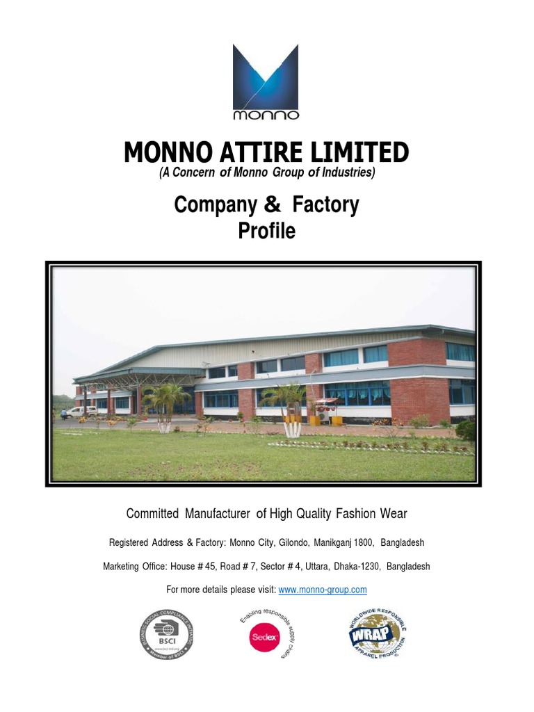 MONNO ATTIRE LIMITED - Profile | PDF | Clothing | Firefighting