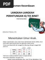 Wesler Bellevue Intelligence Scale (WBIS) Test - Administrasi Tes ...