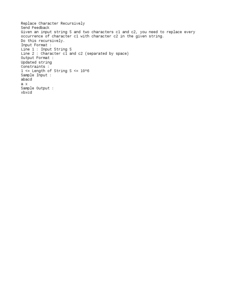 Recursively Replace Characters in String | PDF