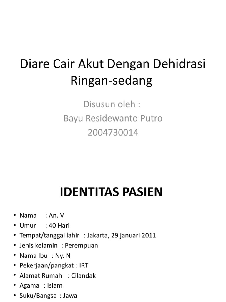 Diare Cair Akut Dengan Dehidrasi Ringan-Sedang | PDF