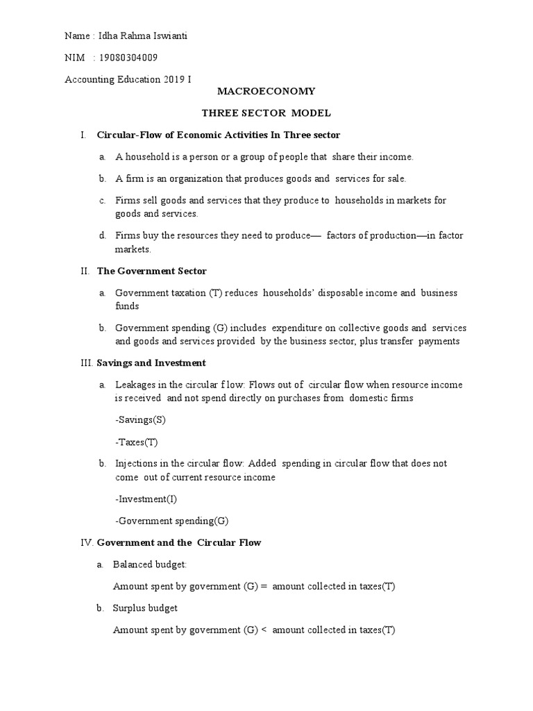 Three Sector Economy Circular Flow Model | PDF | Government Budget ...