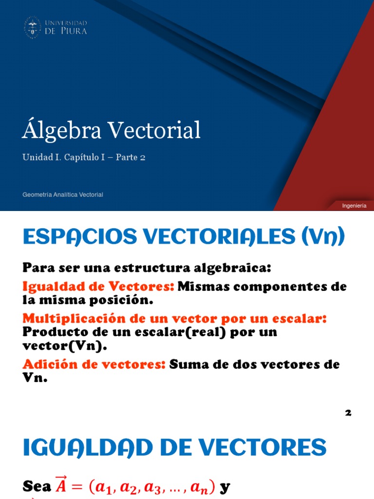 Algebra Vectorial P2.0 | PDF | Espacio vectorial | Vector Euclidiano