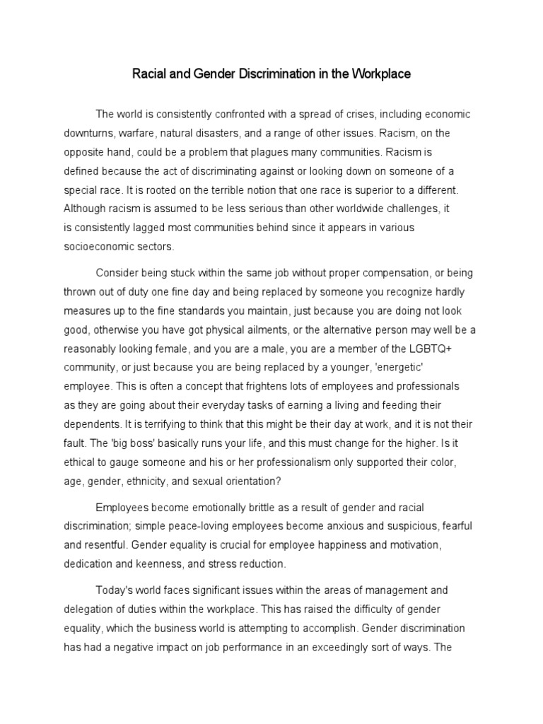 POSITION PAPER - Racial - and Discrimination | PDF | Discrimination ...