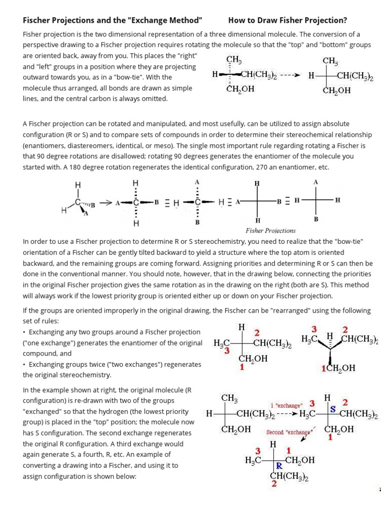 Fischer Projections and The "Exchange Method" How To Draw Fisher ...