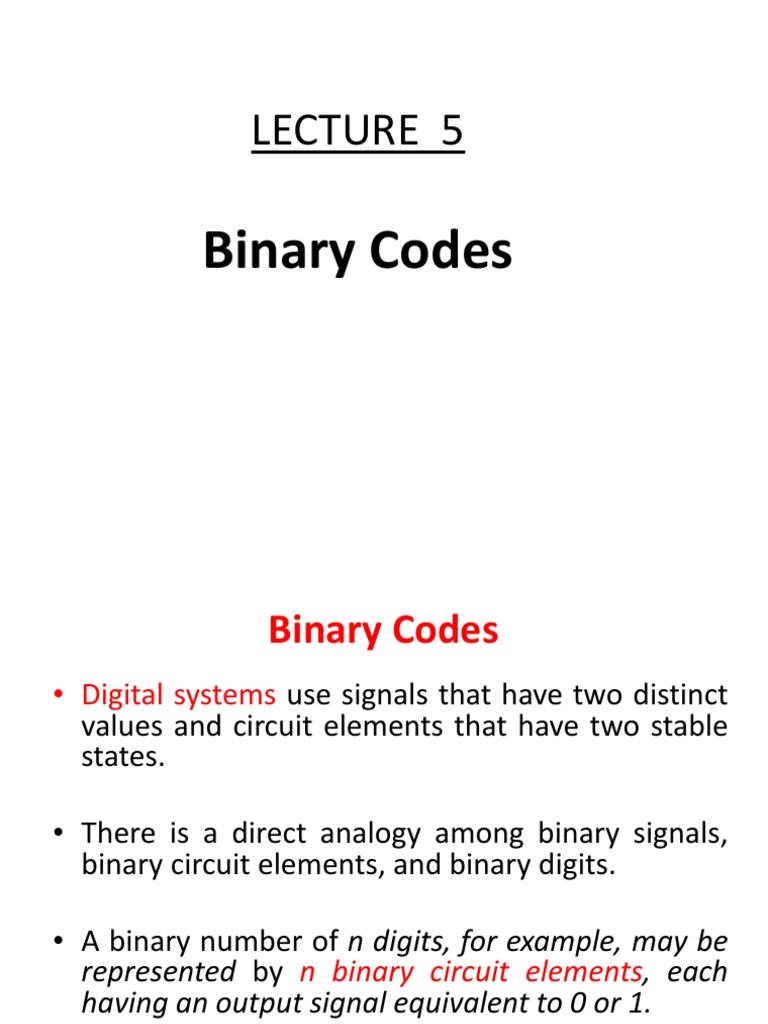 Binary Codes Pdf Binary Coded Decimal Bit