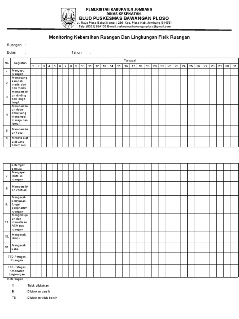 Monitoring Kebersihan Ruangan (No Wastafel) | PDF | Sains & Matematika