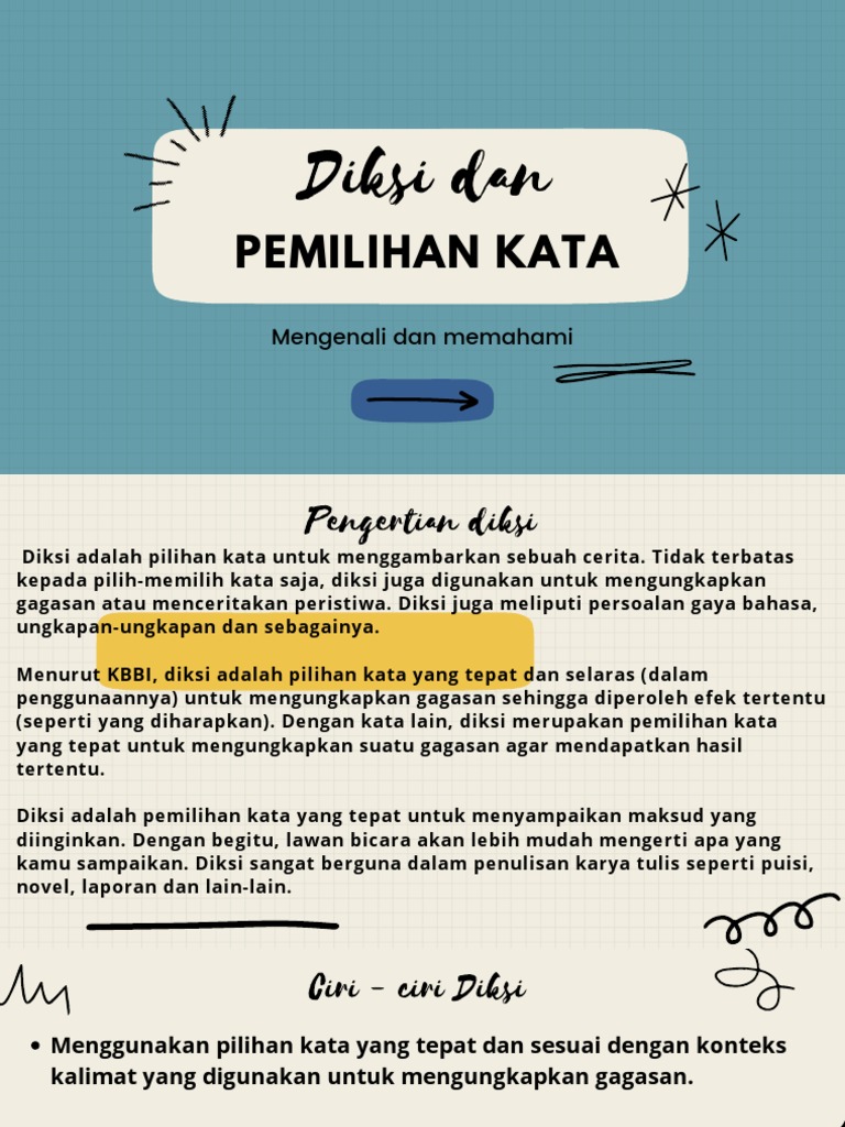 Diksi Dan: Pemilihan Kata | PDF