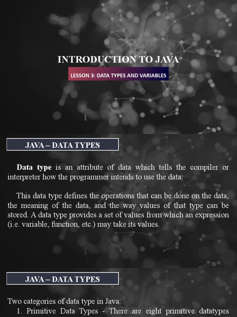 Topic 3 - Java Data Types and Variables | PDF | Data Type | Variable ...