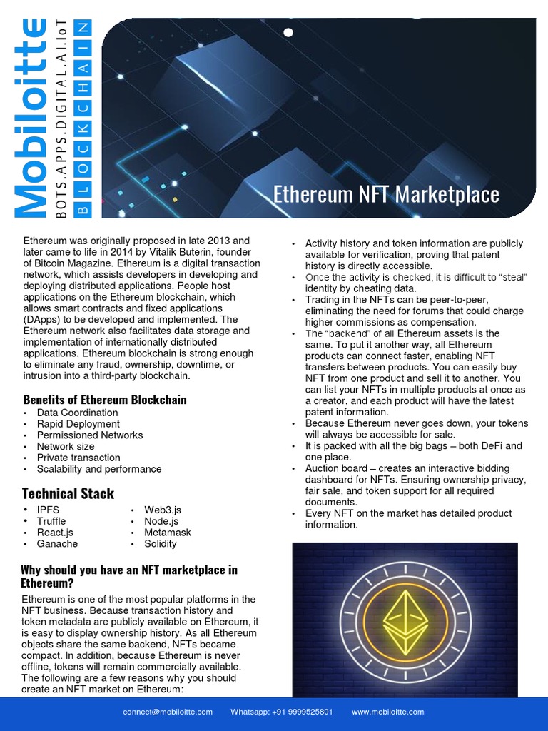 Ethereum NFT Marketplace Mobiloitte | PDF | Information Technology Management | Applications Of ...