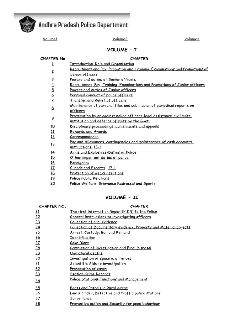 AP Police Manual | PDF