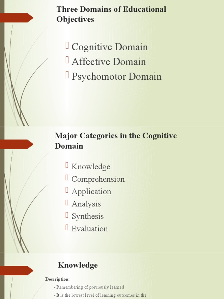 Three Domains of Educational Objectives and TOS Construction | PDF ...