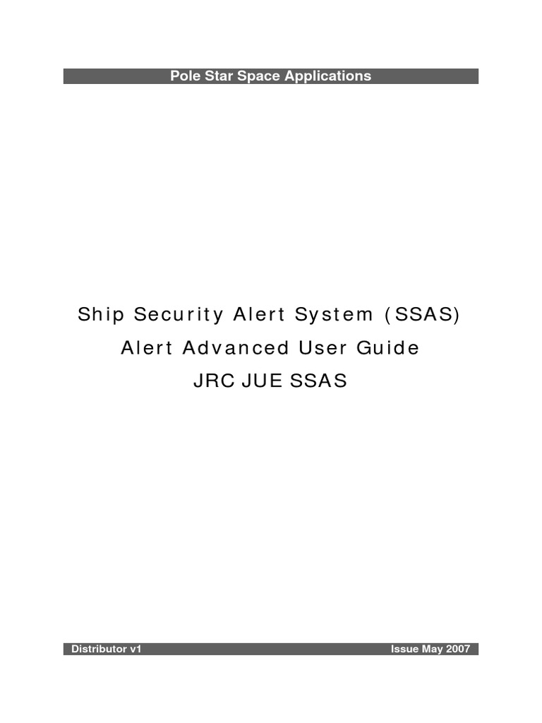 Ship Security Alert System (SSAS) Alert Advanced User Guide JRC Jue ...