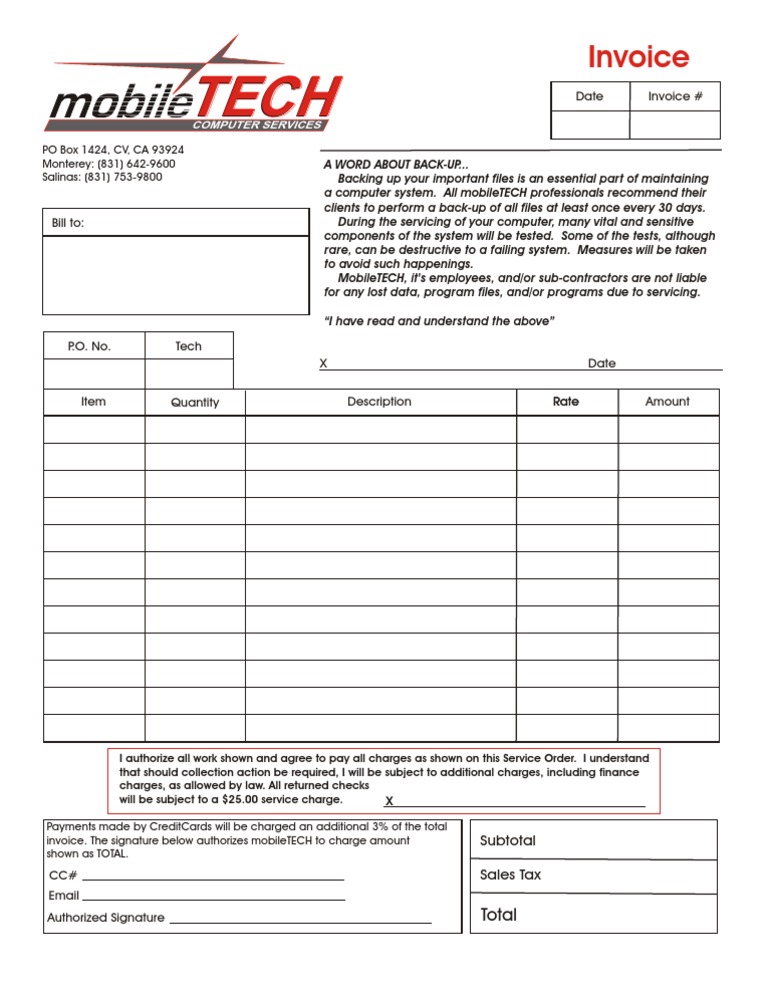 Tech Tech: Invoice | PDF | Invoice | Taxation