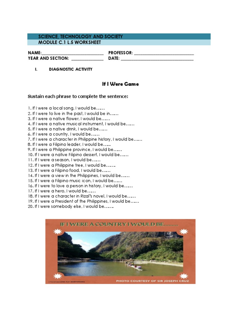 STS Lesson 5 Worksheet | PDF | Science | Cognition