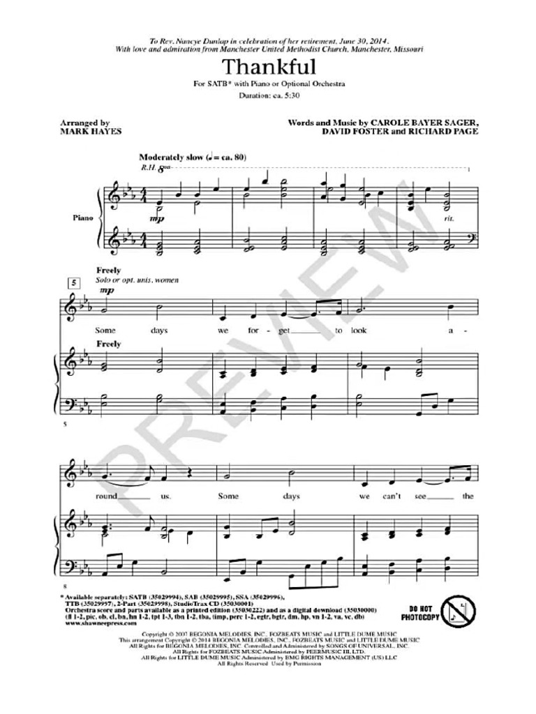 Thankful SATB | PDF
